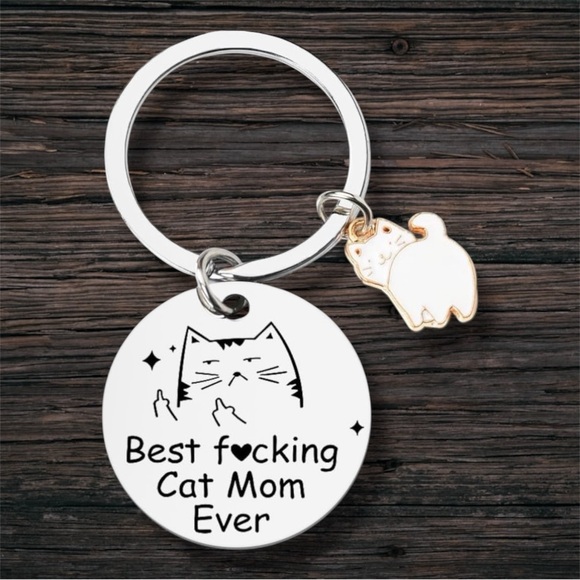 Accessories | Funny Cat Mom Keychain W Charm New | Poshmark